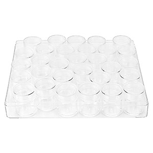 ZEONHEI 4 Pack 30 Jars Embroidery Diamond Painting Storage Containers, Clear Rhinestone Storage Containers with Lids and Stickers, Bead Storage Containers Glitter Organizers for Diamond Art Supplies