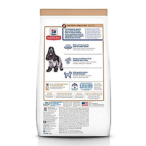 Hill's Science Diet Adult 7+, Senior Adult 7+ Premium Nutrition, Dry Dog Food, No Corn, Wheat, Soy Chicken & Brown Rice, 15 lb Bag
