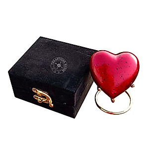 Red Urn Keepsake Mini Heart Cremation Urn with Premium Box & Stand - for Your Loved One Baby Girl & Boy - Small Red Heart Urn for Human Ashes - Perfect Urn for Adults & Infants Valentine Day Gift