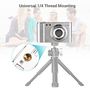 Andoer Portable Digital Camera 48MP 2.7K 2.88-inch IPS Screen 16X Zoom Auto Focus Self-Timer 128GB Extended Memory Face Detection Anti-Shaking with 2pcs Batteries Hand Strap Carry Pouch