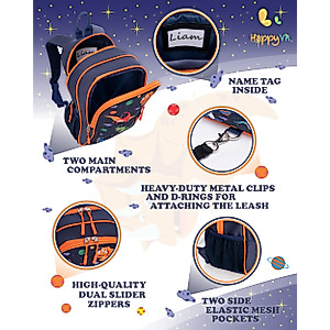 HappyVk- Backpack with Leash for Kids-Anti Lost Walking Toddler Leash-Dinosaur design-for 1-4 Years Old Boys, Girls