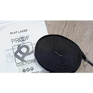 Proof Culture | Compatible with Jordan 1-8 Laces | Premium Flat Black Cotton Shoe Laces Replacement for Jordan Laces and Air Force Laces (Black, 54")