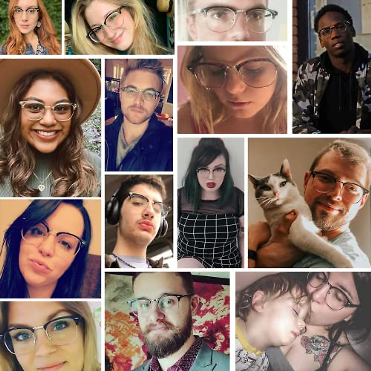 ZENNI Blue Light Blocking Glasses for Women Men Browline Frame Black Semi Rimless Relieve Digital Screen Eye Strain Clear Lens