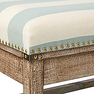 Decor Therapy Farley Upholstered Weathered Ottoman, 35.43x20.08x19.69, Driftwood