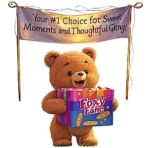 Foxy Fane 60-Count Holiday Gift Box - Assortment of 60 Healthy Snacks & Treats - Perfect Variety Pack for Valentine’s Day, Easter, Christmas & New Year’s - Great for Family, Friends, or Office Gifting