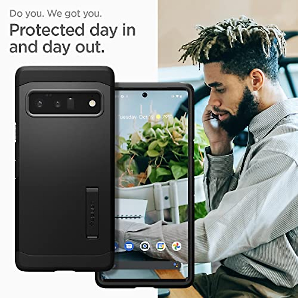 Spigen Tough Armor [Extreme Protection Tech] Designed for Google Pixel 6 Pro Case (2021) - Black