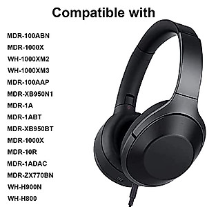 Toxaoii Replacement WH-1000XM5 Headphone Cable, Audio Aux Cord Compatible with Sony MDR-XB950BT MDR-1000X WH-1000XM4 1000XM3 WH-H900N WH-CH700N MDR-10R MDR-ZX770BN MDR-100ABN Headphones, Black