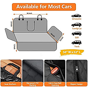 URPOWER Waterproof Dog Car Seat Cover for Back Seat for Cars, SUVs &Trucks Compatible for Armrest, Nonslip Car Seat Protector for Pets and Child,
