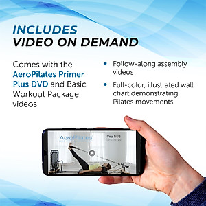 Stamina Whole Body Resistance Padded Pilates Reformer Workout System with 4 Intensity Bands for At Home Workouts, Black