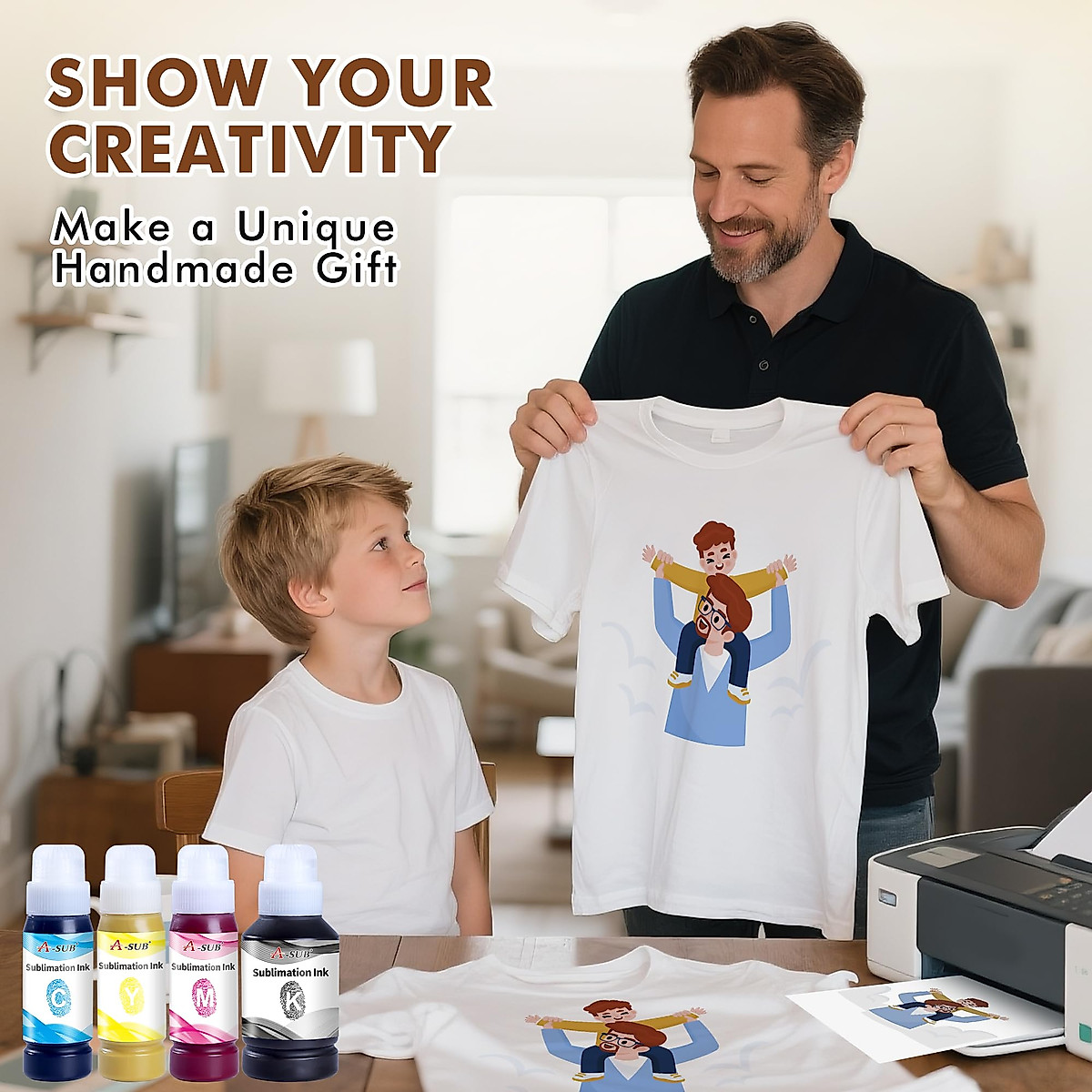 A-SUB Sublimation Ink Refill for ET-2800 ET-2803 ET-2850 ET-2400 ET-2720 ET-2760 ET-4800 ET-4700 ET-4760 ET-15000 Heat Transfer on Mug, Tumbler, T-Shirt
