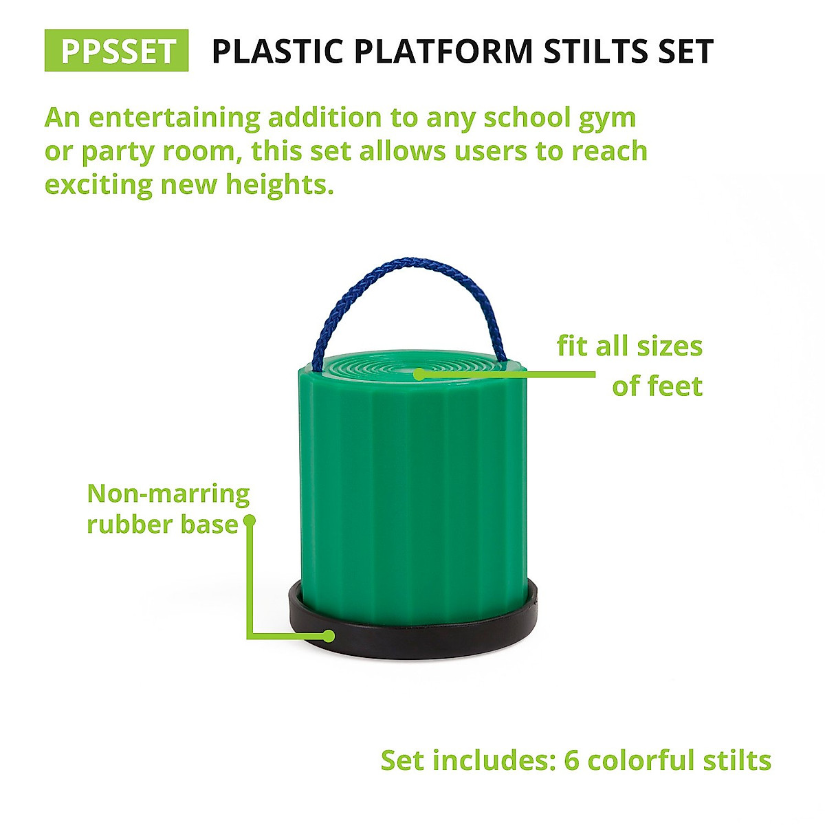 Champion Sports Platform Kid Stilts: Classic Kids Party, Birthday, and Picnic Game Set (PPSSET)