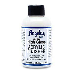 Angelus Brand Acrylic Leather Paint High Gloss Finisher No. 610 - 4oz, Packaging may vary