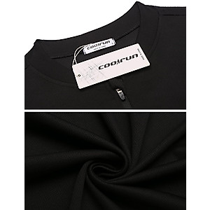 COOrun Womens Golf Shirt Collarless Polo Tank Tops with 1/4 Zip Sleeveless Athletic Tennis Shirts for Women