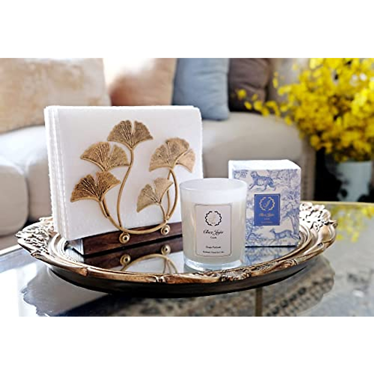 Chez Juju Natural Soy Wax Candle | Peony & Blush Suede | Luxurious Scented Candle Fragrance Aromatherapy | Clean Burning | Handcrafted | Plant-Based Vegan Eco Friendly | Pure Fine Essential Oils