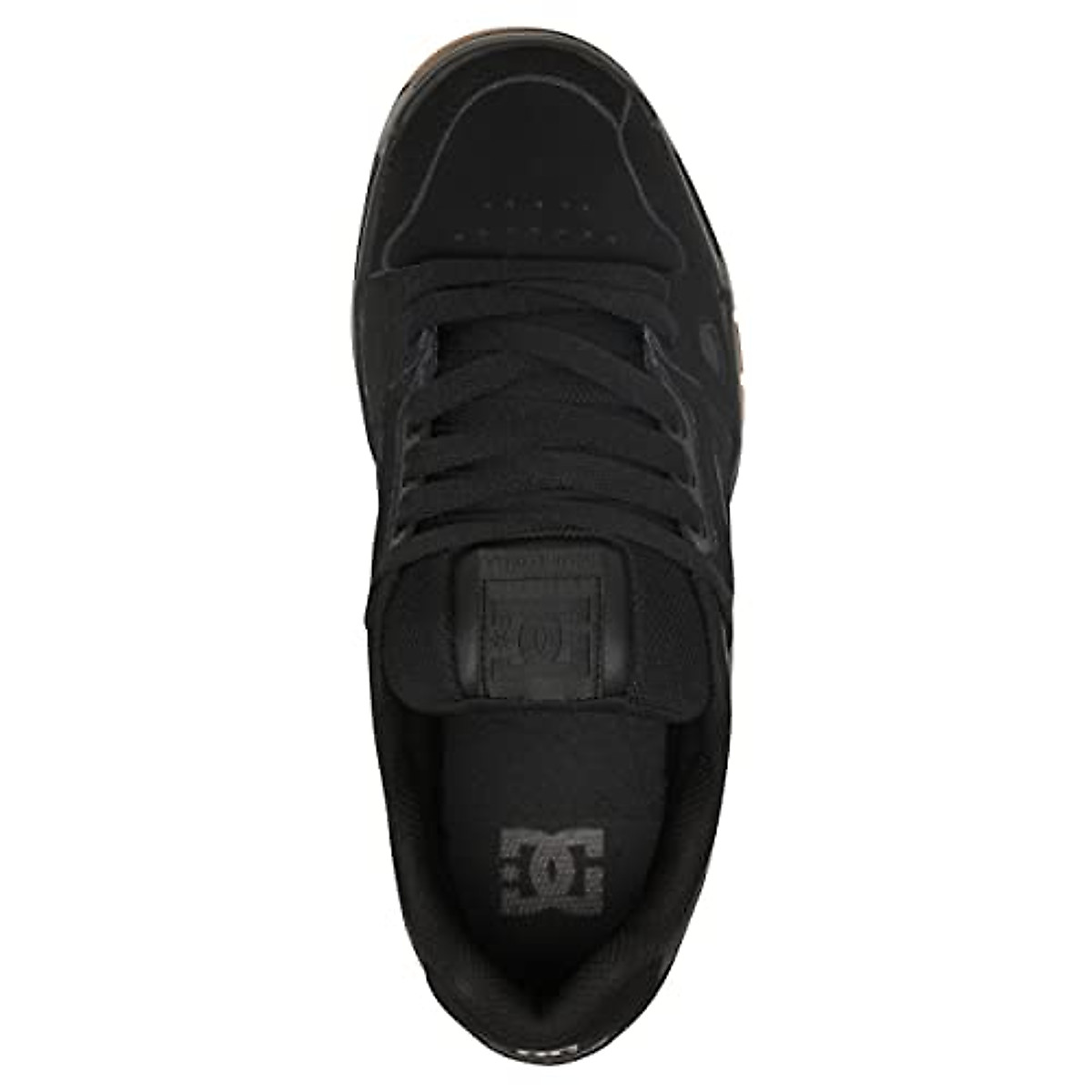 DC Men's Stag Low Top Skate Shoe, Black/Gum, 11 D US