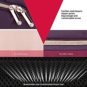 Swissdigital Design Katy Rose Laptop Backpack For Women，College Bookbags With USB Charging Port，Large Capacity Computer Backpacks For Work Business Purple(SD1006F-46)