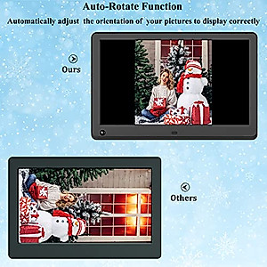 Digital Picture Frame 12 Inch with FHD 1920x1080, Support 1080P Video/Music/Slide Show/Motion Sensor/Continue Playback/Adjustable Brightness/Auto Rotate/Calendar, Black