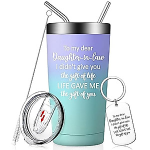 Fufendio Daughter in Law Gift Ideas - Christmas, Mothers Day Gifts for Daughter in Law from Mother in Law - Daughter in Law Tumbler Mug Cup 20oz
