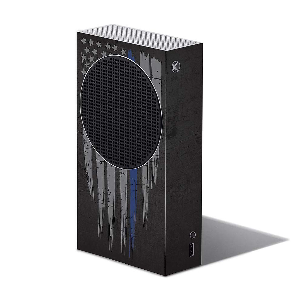 MightySkins Skin Compatible with Xbox Series S - Thin Blue Line | Protective, Durable, and Unique Vinyl Decal wrap Cover | Easy to Apply and Change Styles | Made in The USA