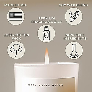 Sweet Water Decor Hello Pumpkin Soy Candle | Pumpkin | Warm Spices | Vanilla | Whipped Cream | Buttery Pie Crust Scented Candle for Home | 11oz White Jar Candle, 50+ Hour Burn Time, Made in the USA