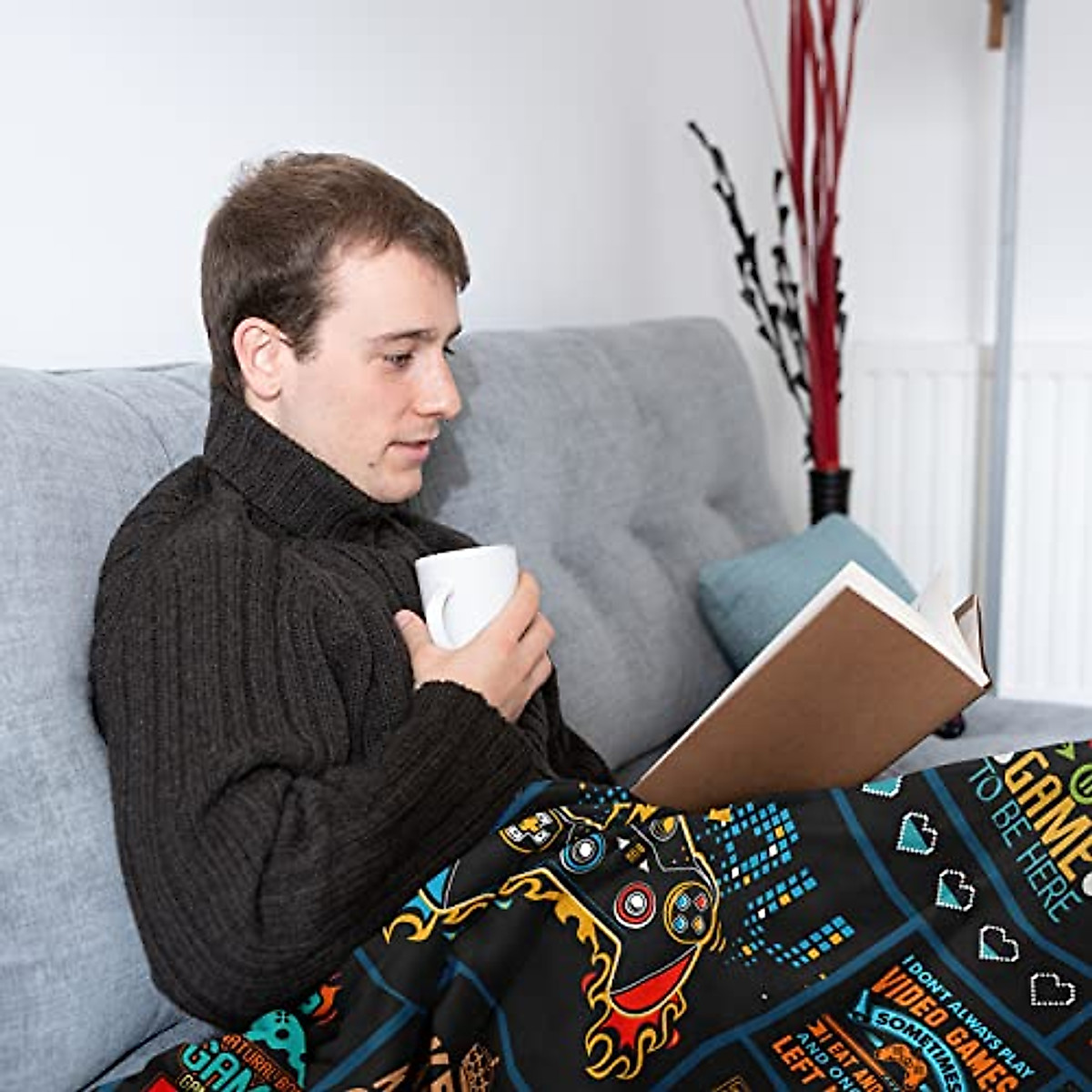 Punofell Best Gaming Gifts for Men - Game Room Decor Gift for Boys/Men - Gamer Gifts Ideas- Gifts for Gamers - Video Game Lover Gifts - Gift for Game Lovers - Gifts for Gaming Blanket 50" x 60"