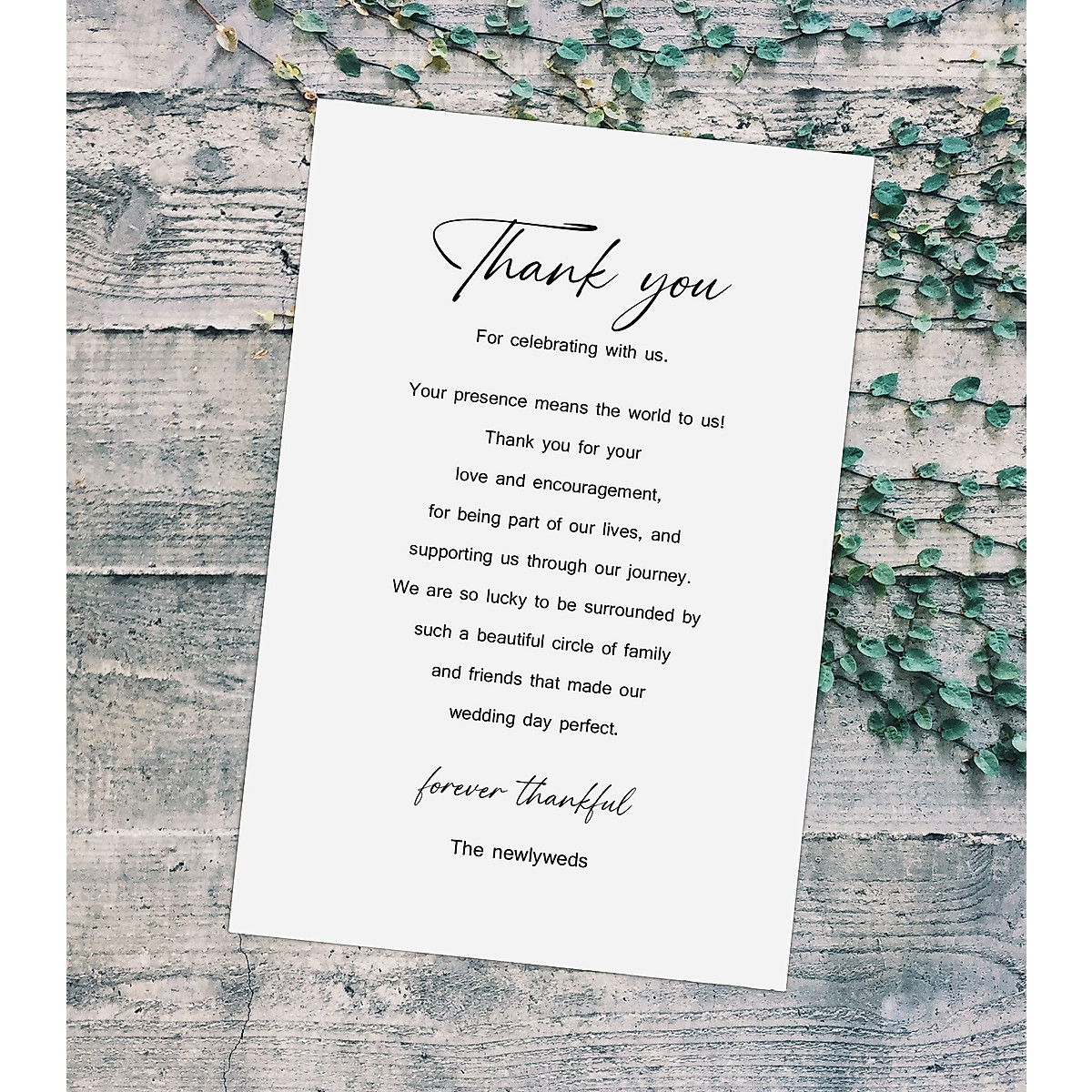 RokAPary Modern Minimalist Wedding Thank You Place Cards, Place Setting Cards, For Bridal Shower, Reunion, Reception, Celebration, Rehearsals, Dinner Parties, Events 50 Cards 4"x6". Made in USA