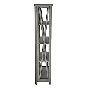 OSP Home Furnishings Hillsboro 5-Shelf Bookcase, Grey Wash