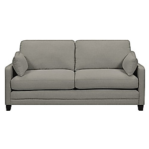 Serta Carmina 75 Contemporary Upholstered Living Room Sofa, Modern Couch for Two or Three, High Plush Seat Cushions and Back Pillows, Easy Assembly, Rhine Gray