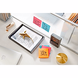 Post-it Super Sticky Notes, 4x4 in, 6 Pads, 2x the Sticking Power, Supernova Neons, Bright Colors, Recyclable (675-6SSMIA)