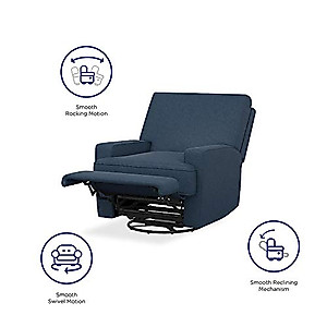 Baby Relax Rylan Swivel Glider Chair, Coil Seating, Dark Blue Recliner
