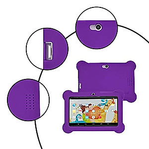 7-inch Children's Tablet Computer 1G RAM+8G ROM Quad Core Android Tablet WiFi, Bluetooth, Dual Camera, Games, Tablet with Silicone Case Early Educational Machine Christmas Gift (Purple)