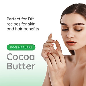 Clean and Green Pure Cocoa Butter - 100% Natural Unscented Refined Base Ingredient for DIY Skin Care Recipes, Stretch Mark Removal, for Soap Making in Premium Resealable Pouch, 14 oz