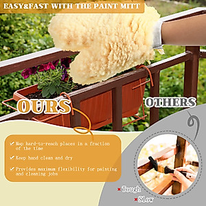 Yungyan 6 Pcs Painters Mitt with Thumb, Painters Tool Dusting Gloves Deck Stain Applicator for Painting Cleaning Dusting