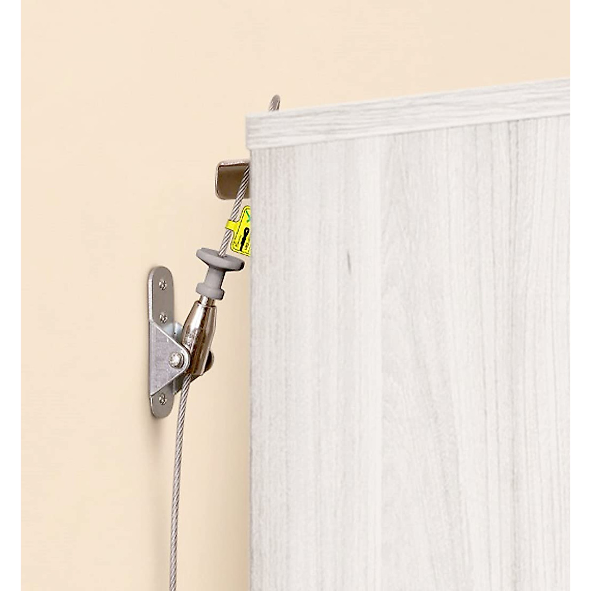 Dreambaby Heavy Duty Hinged Metal Furniture Anchors for Baby Proofing - Adjustable Metal Cable Straps - Suitable for Bookcases, Chests of Drawers & Display Cabinets - Silver - 2 Pack - Model L1429