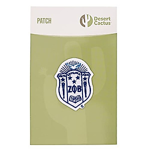 Desert Cactus Zeta Phi Beta Sorority Patch Embroidered Appliqué Patch Sew or Iron On Blazer Jacket Bag (Design 2) (3 inches)