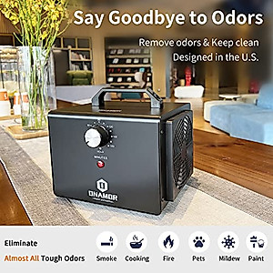 [New Upgraded 15000mg/h] Ozone Generator for Areas of 2000+ Sq.Ft, Ozone Machine Odor Removal for Home, Ozone Odor Eliminator for Smoke, Car, Basements, and Pet Odors - Black