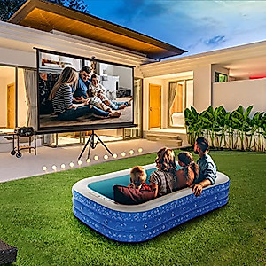 Inflatable Pool - 120"X71"X20" Swimming Blow Up Pool for Baby, Kids, Kiddie, Toddlers, Adults, Full-Size Family Above Ground Pool Piscinas Outdoor Garden Backyard Water Party for Age 3+