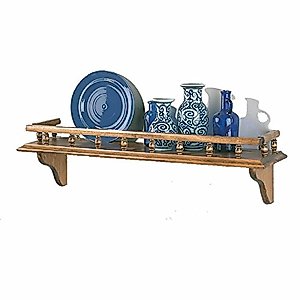 Renovators Supply Manufacturing Kitchen Shelves Wall Mounted Antique Pine Captain's Shelf 28 Inch