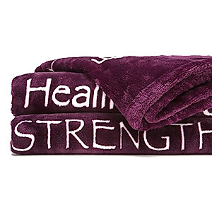 Chanasya Healing Thoughts Sympathy Caring Gift Message Throw Blanket - Prayer Comfort Thoughtful Encouraging Spirit Soft Blanket for Health Women Men Best Friend Cancer Sick Chemo Get Well Gift