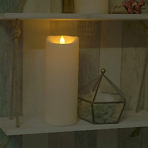 EZiGarden 10"x4" Battery Operated Flameless LED Pillar Candle, Outdoor Waterproof Flickering Light with Remote & Timer for Halloween Party Wedding Party Home Decoration, 1 Pack