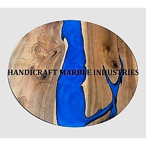 Epoxy Table, Live Edge Wooden Table, Epoxy Resin River Table, Natural Wood,Dining table, Natural Epoxy Table, Resin Table 54x54 inch