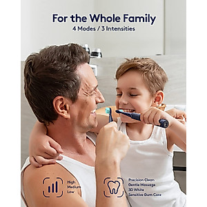 Ducard V7 Pro Electric Toothbrush for Adults- Rechargeable Toothbrush 12 Modes & 9 Brush Heads - 3 Hr Charge Last 60 Days Ultra Sonic Toothbrush for Adults (Navy Blue), (DY-152)