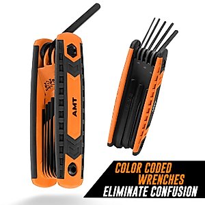 AMERICAN MUTT TOOLS 17pc Folding Allen Wrench Set – SAE and Metric Allen Key Set – Hex Key Set, Allen Wrenches Sets, Metric Allen Wrenches Set, Hex Wrench Set, Llaves Allen Set, Hex Set, Hex Tool Set