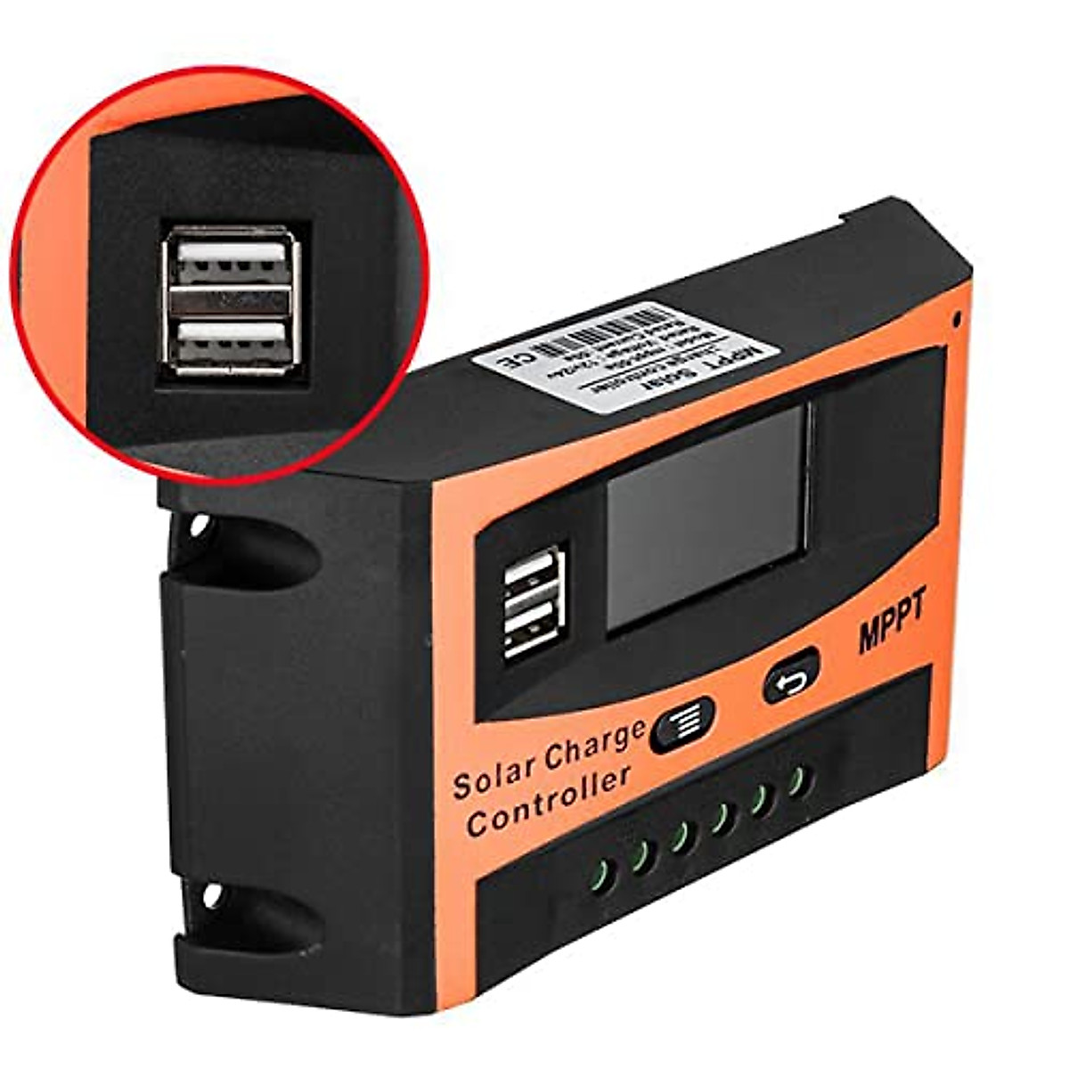 Eaarliyam Mppt Controller,Solar Charge Controller Regulator 12v/24v 60a Mppt Orange Intelligent Discharge with LCD Display Solar80 for Home Industry