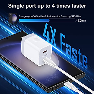 25W Type C Charger Block, USB C Cube Dual Port USB C Wall Adapter C Wall Charger Box Fast Charging Brick for Samsung A15 5G/S24 Ultra/S23/S22FE/S21/A03s/A53, iPhone 15/14/13/12/11/SE/X,Pixel 8 Pro