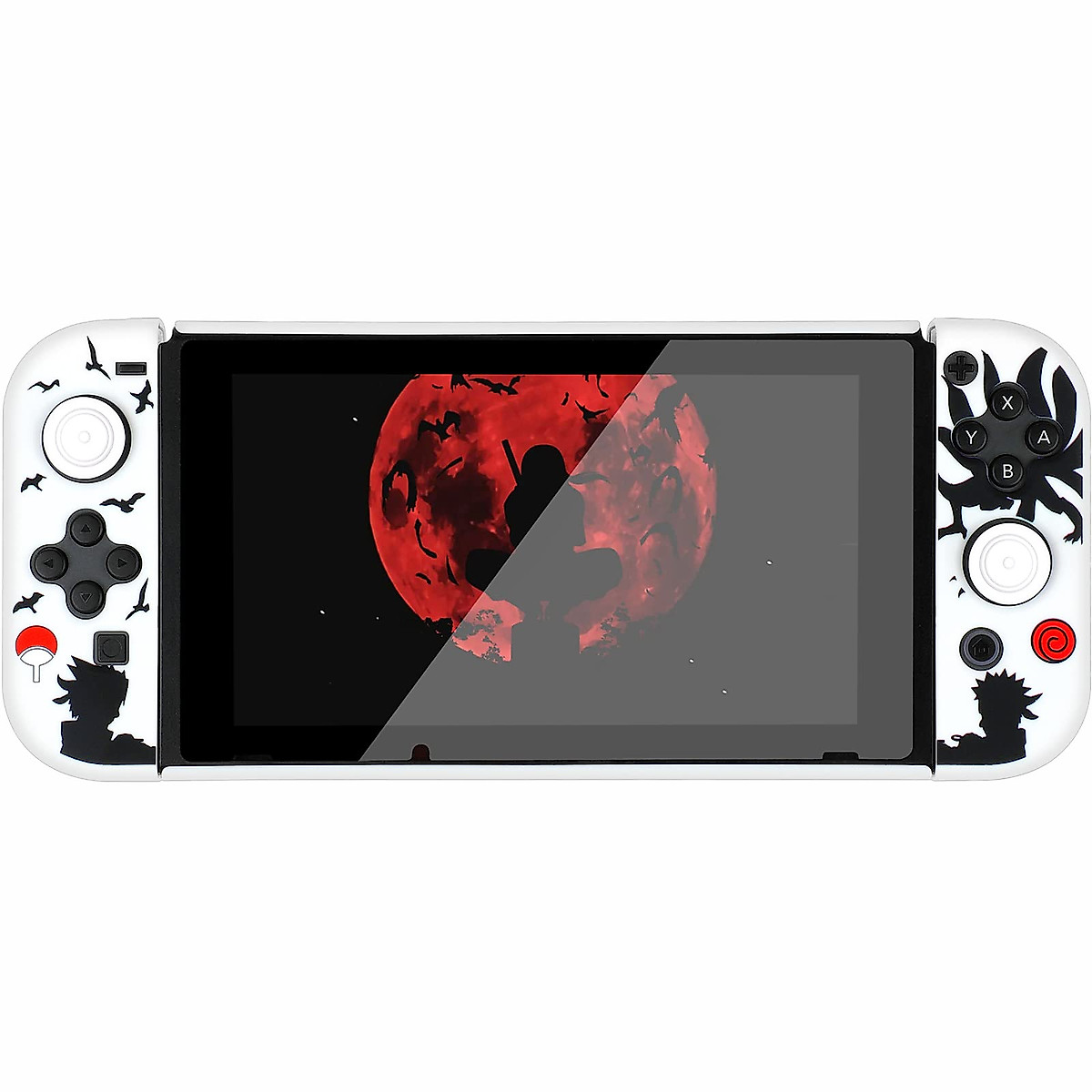 Dockable Protective Case Compatible with Switch, Hard Shell Case Cover for Switch and Joy-Con Controllers with 4 Thumb Grips (Cartoon)