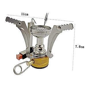 MISNODE Portable Picnic Camping Gas Cooking Stove Ultralight Burner Miniature with Storage Box for Picnic BBQ Camp Hiking with Grill Grid(A2)