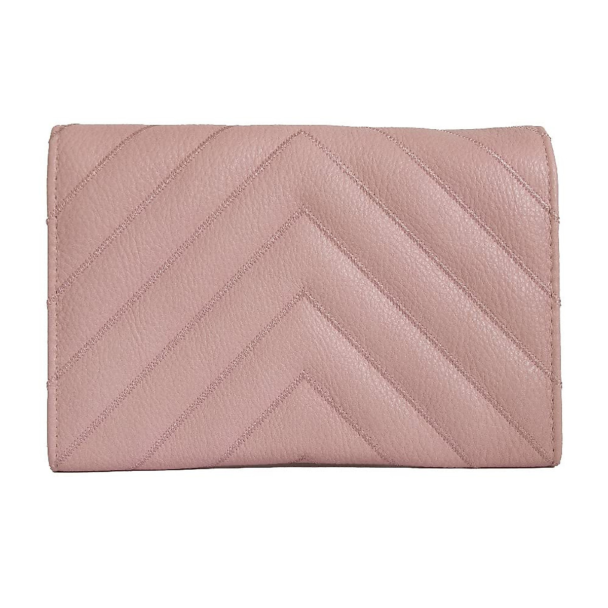 Buckle Down Disney Wallet, Foldover, Disney Signature D Logo Rose Gold, Pink, Chevron Stitch, Vegan Leather