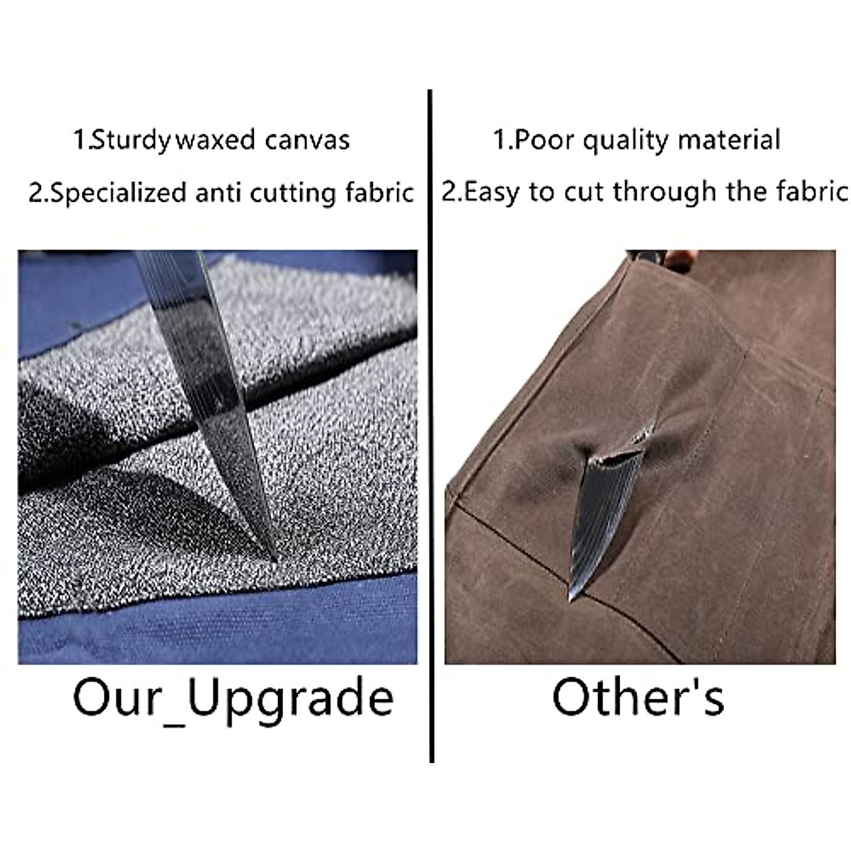 Denifiter Knife Roll, Professional Chef's Knife Bag with Anti Cutting Fabric Inside & 4 Knife Slots Heavy Duty 16oz Waxed Canvas (Khaki)