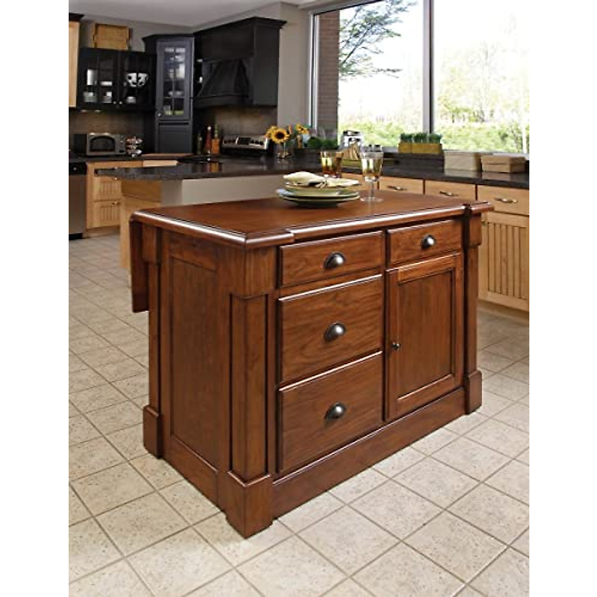 Aspen Rustic Cherry Kitchen Island by Home Styles